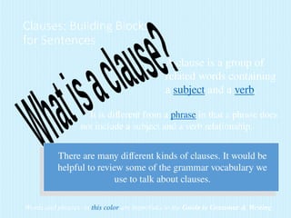 Matery of english learning, focus of clauses. | PPTX | Geology | Science