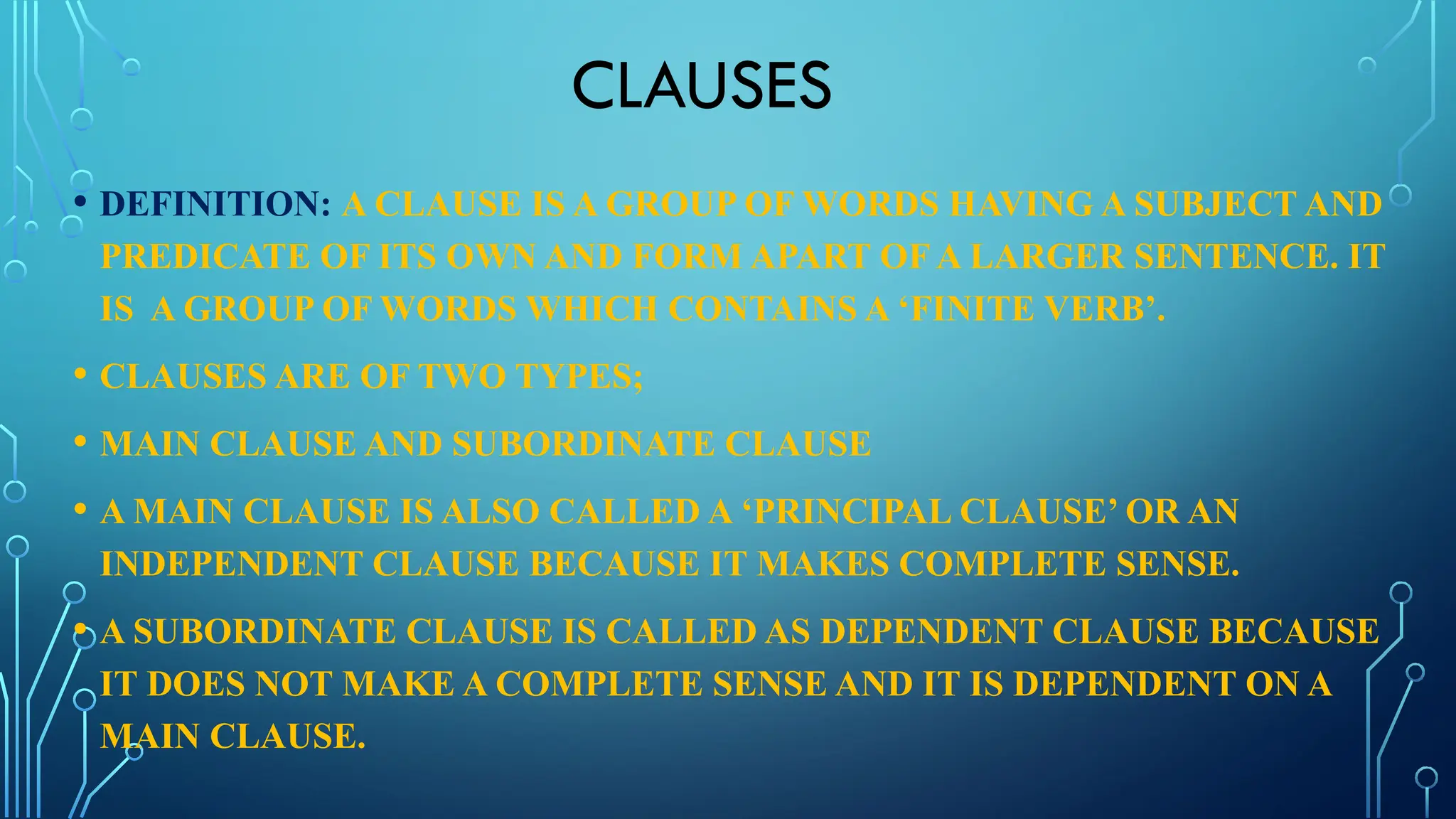 Clauses.pptx types of clauses with examples | PPT