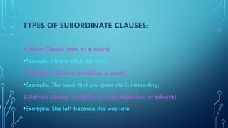 Clauses.pptx types of clauses with examples | PPT