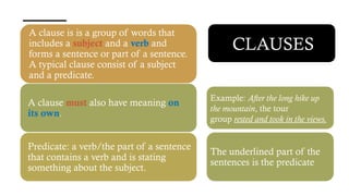 Clauses and Types of Clauses_in English Grammar | PPT