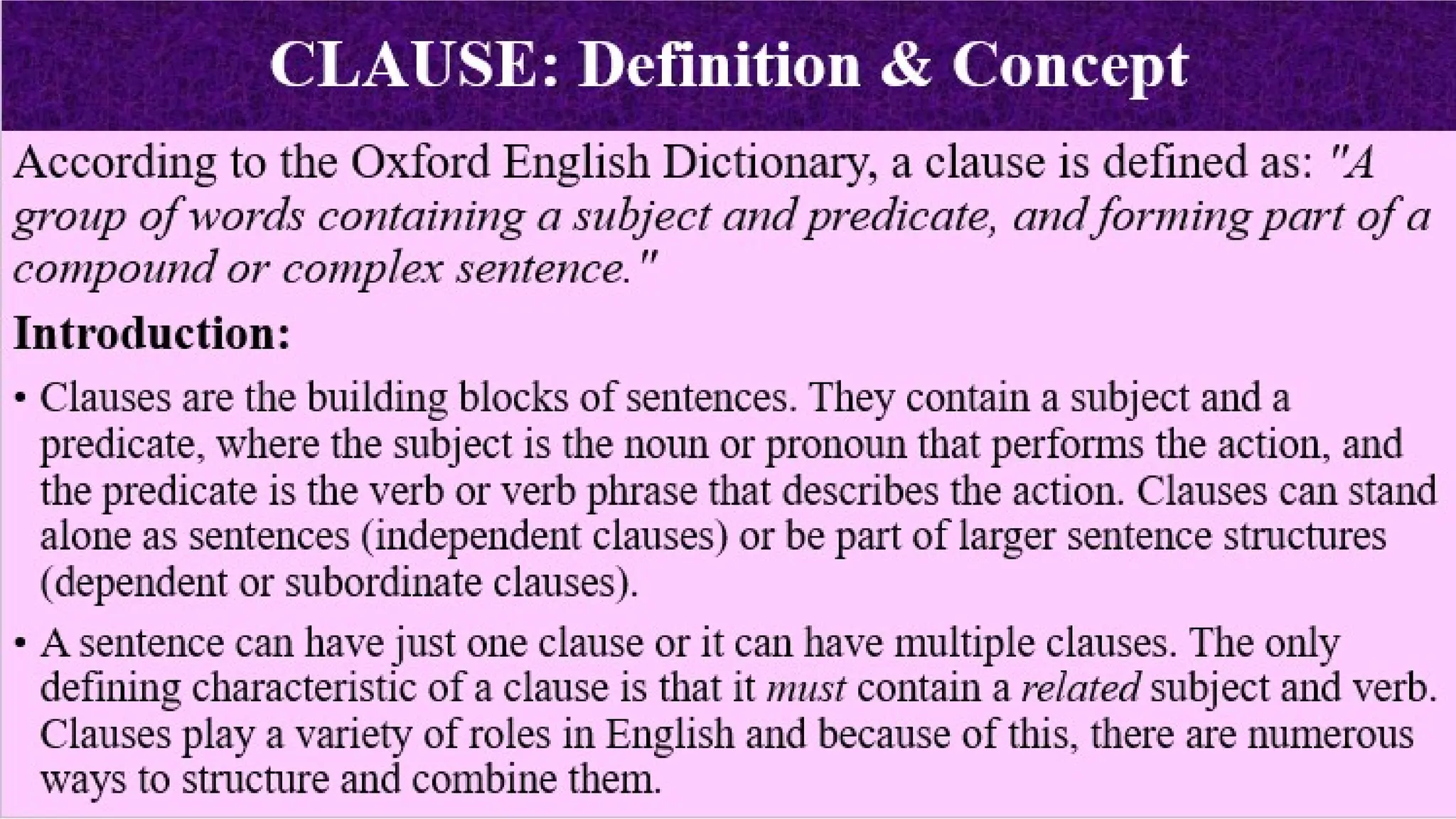 Clauses - Kinds of Sentences & Structures (notes).pptx