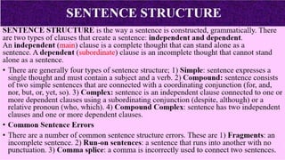 Clauses - Kinds of Sentences & Structures (notes).pptx