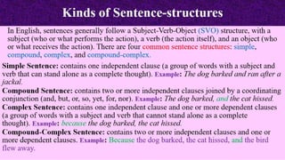 Clauses - Kinds of Sentences & Structures (notes).pptx