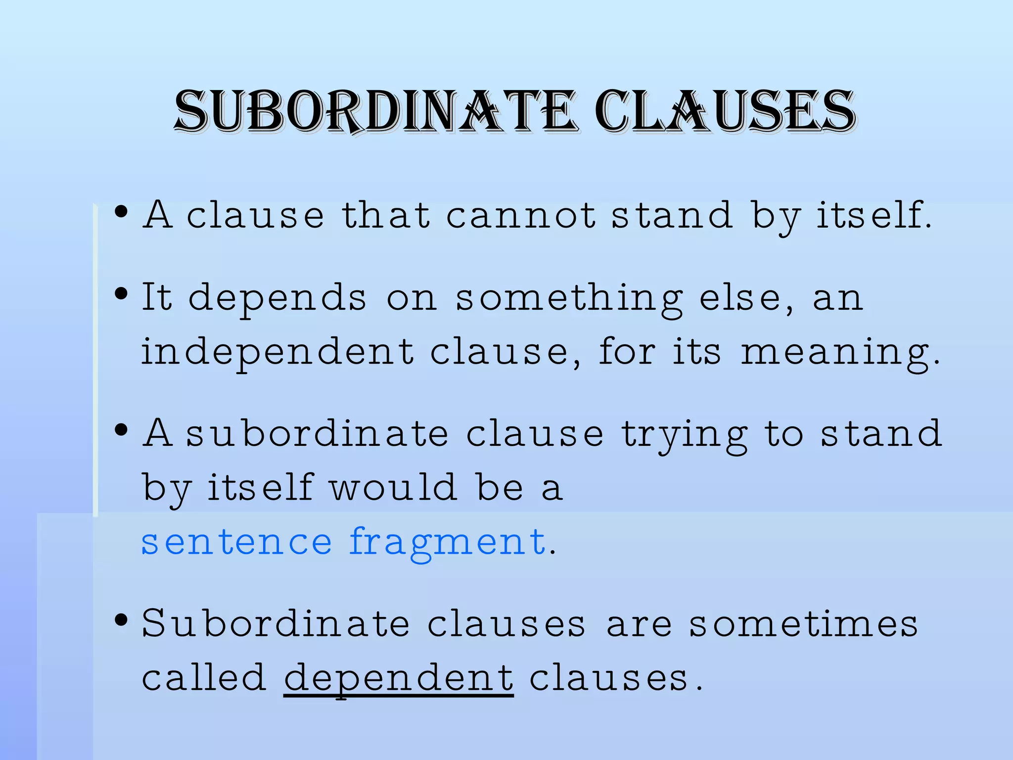 Clauses Powerpoint | PPT