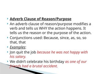 CLAUSES AND ITS TYPES.pptx helps to enhance the grammar | PPTX