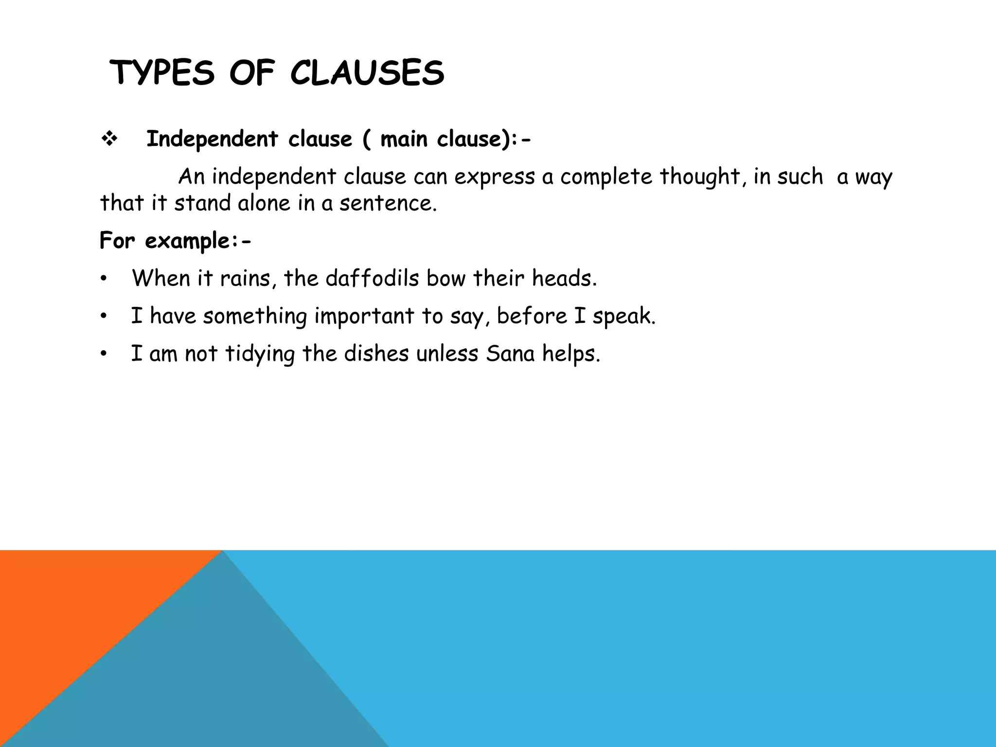 Clauses and its Types ( English Ppt).pptx | Law