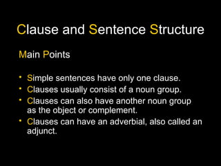 Clause and Sentence Structure | PPT