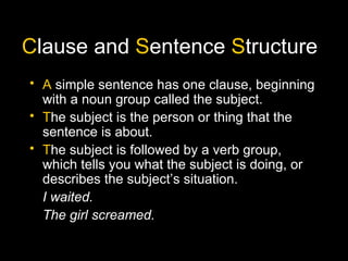 Clause and Sentence Structure | PPT