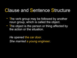 Clause and Sentence Structure | PPT