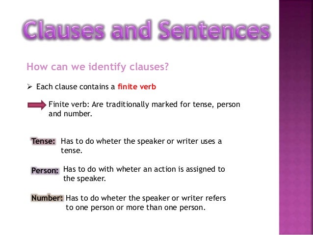 Clauses and sentences