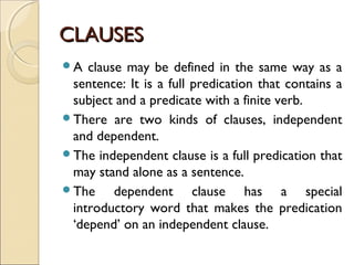 Clauses and Sentences | PPT