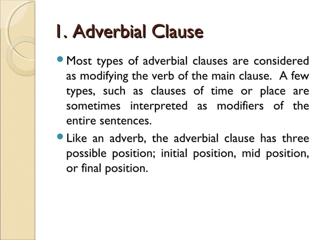 Clauses and Sentences | PPT