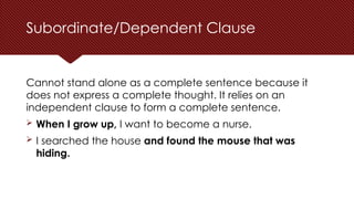 Clauses and Sentences - Structure of English | PPTX