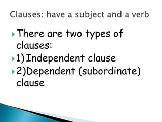 Clauses and sentence types lesson.ppt