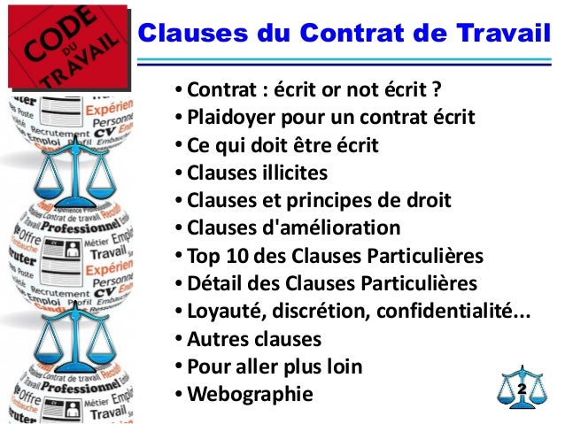 Clauses Du Contrat De Travail