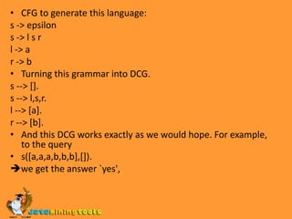 PROLOG: Clauses Grammer In Prolog | PPT
