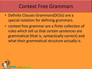 PROLOG: Clauses Grammer In Prolog | PPT