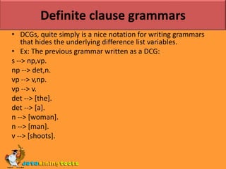 PROLOG: Clauses Grammer In Prolog | PPT