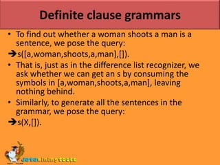 PROLOG: Clauses Grammer In Prolog | PPT