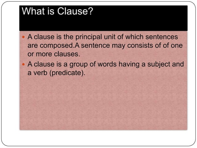 Clauses hierarchy | PPT