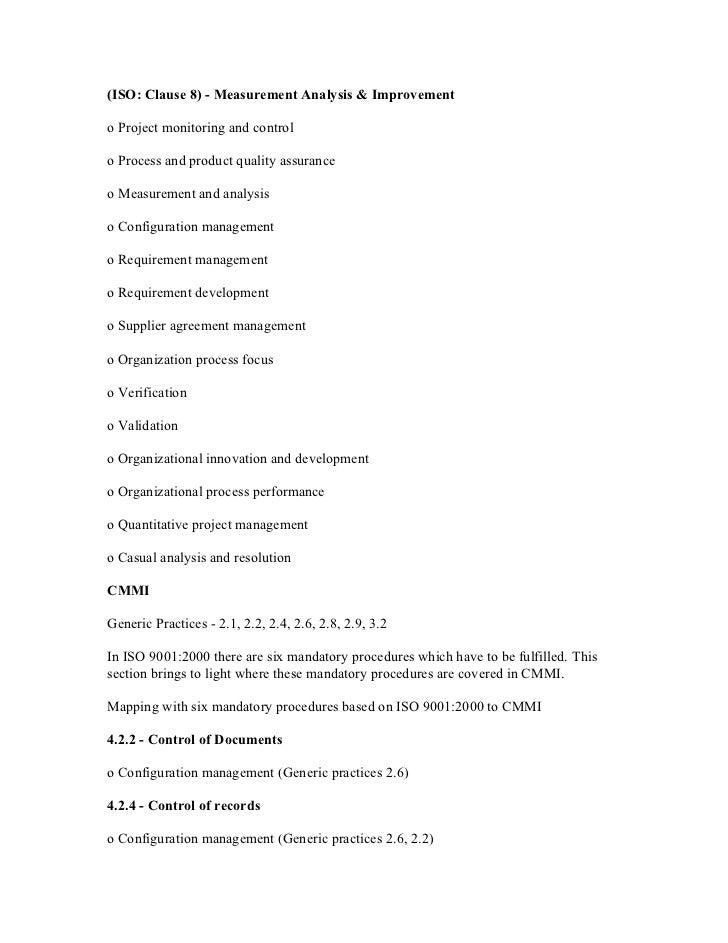 Clauses of iso 9001