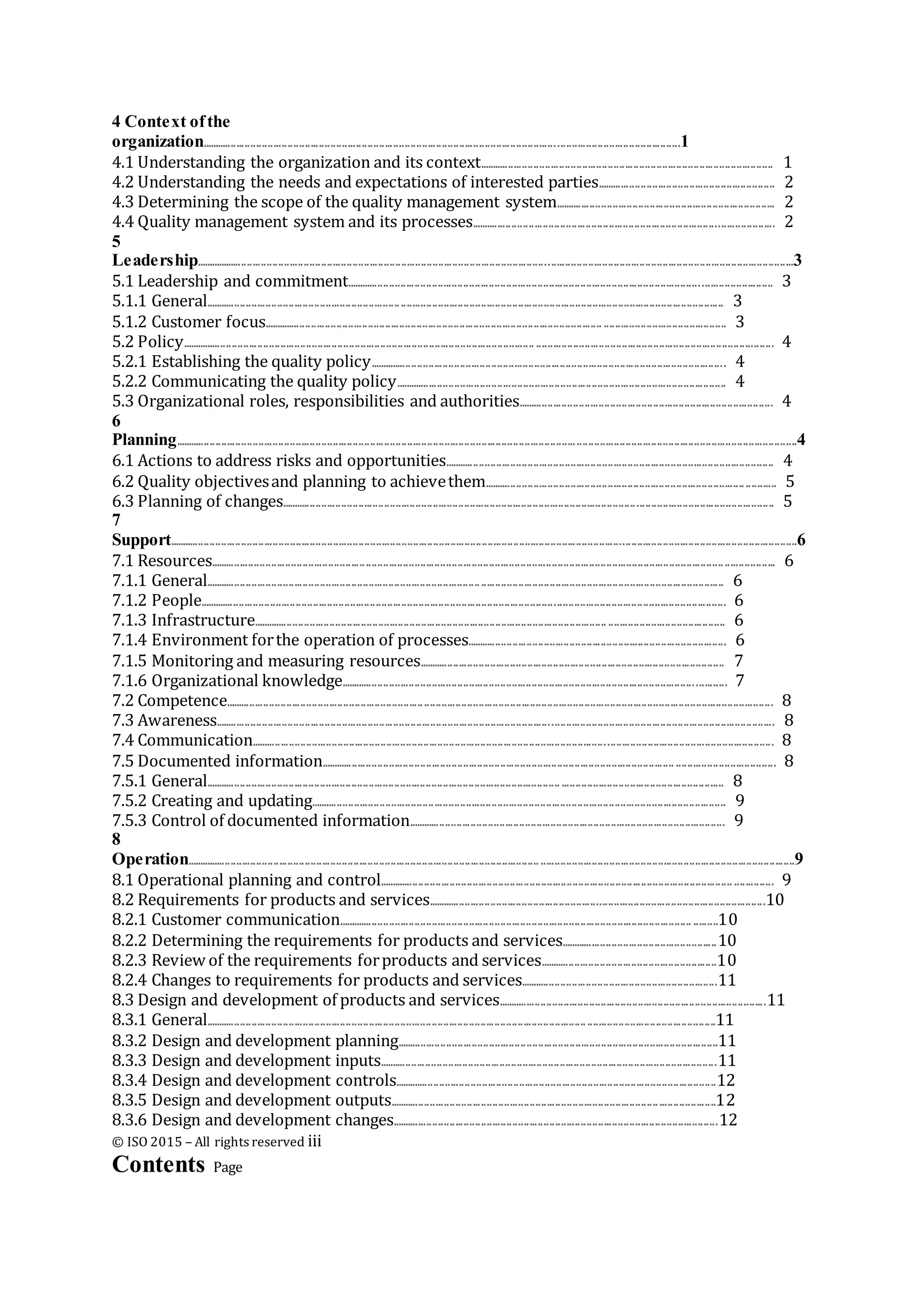 Clauses of iso 9001 2015 | PDF