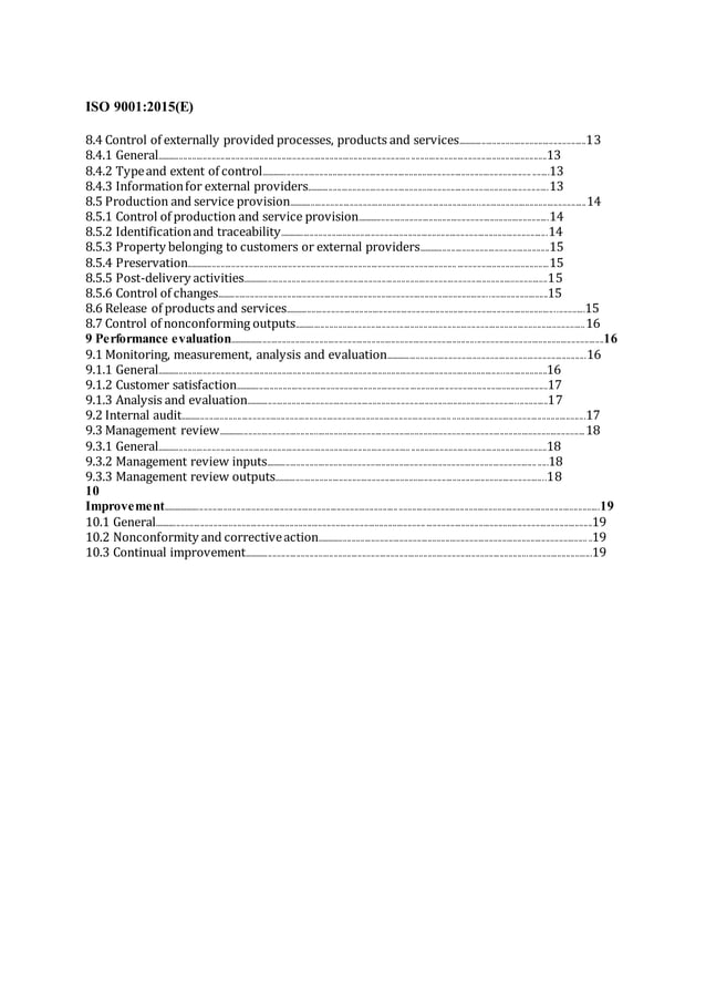 Clauses of iso 9001 2015 | PDF
