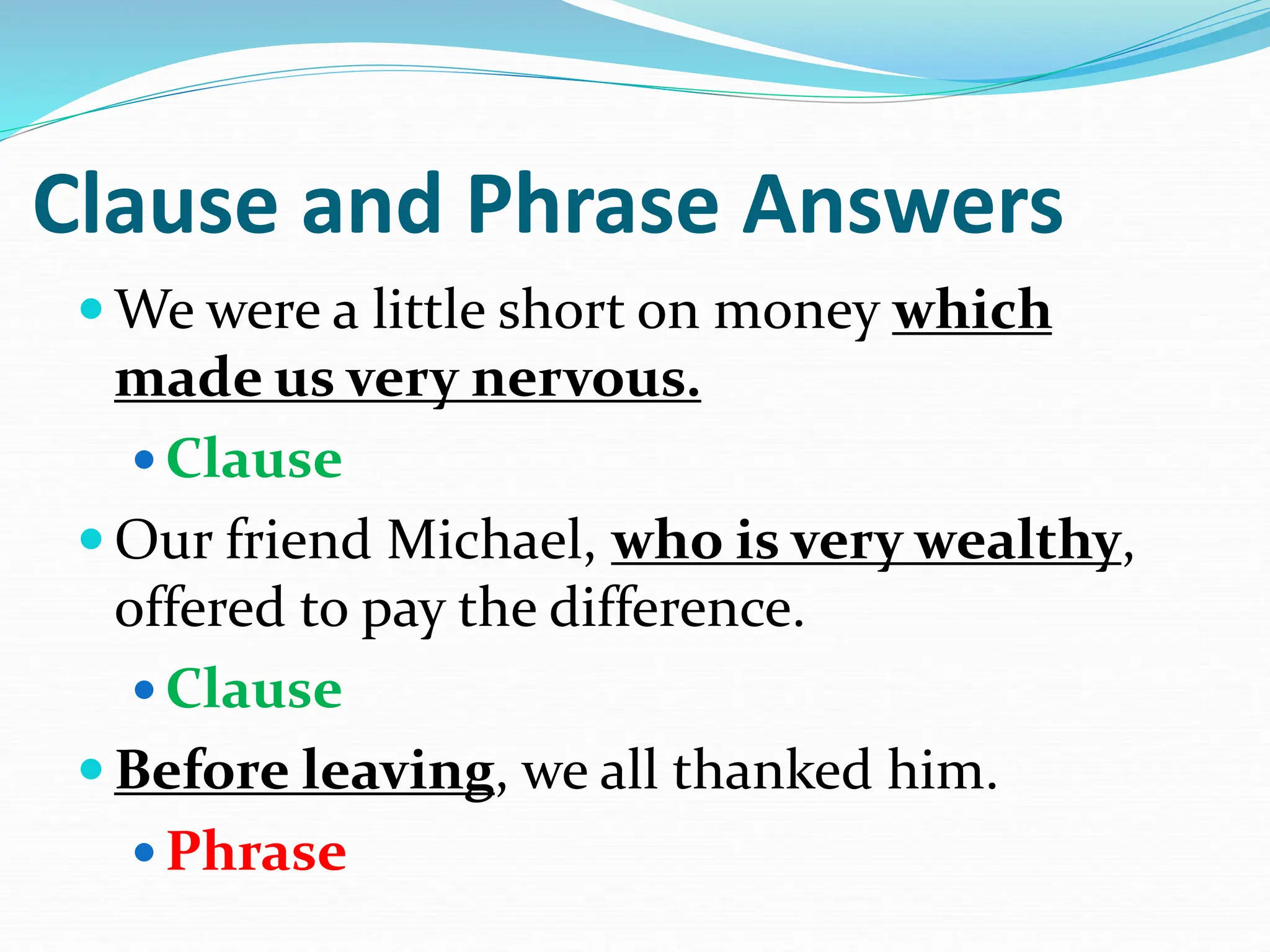 Clauses_Phrases lecture definition, example etc.ppt