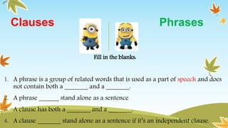 Clauses and phrases 3 | PPTX