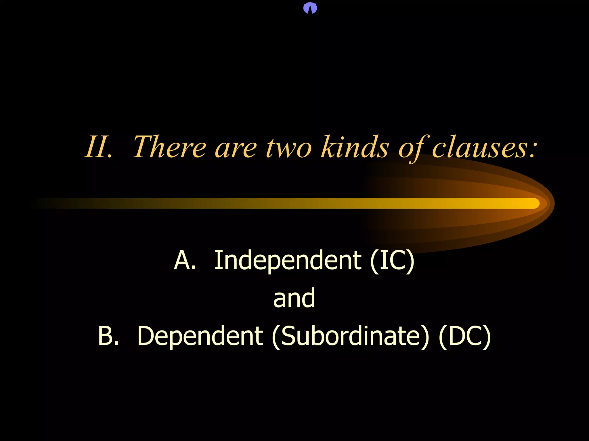 Independent and Dependent Clauses | PPT