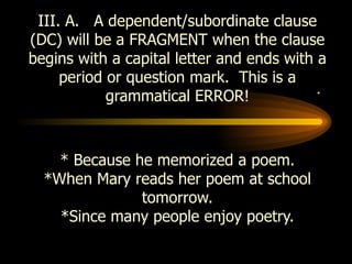 Independent and Dependent Clauses | PPT