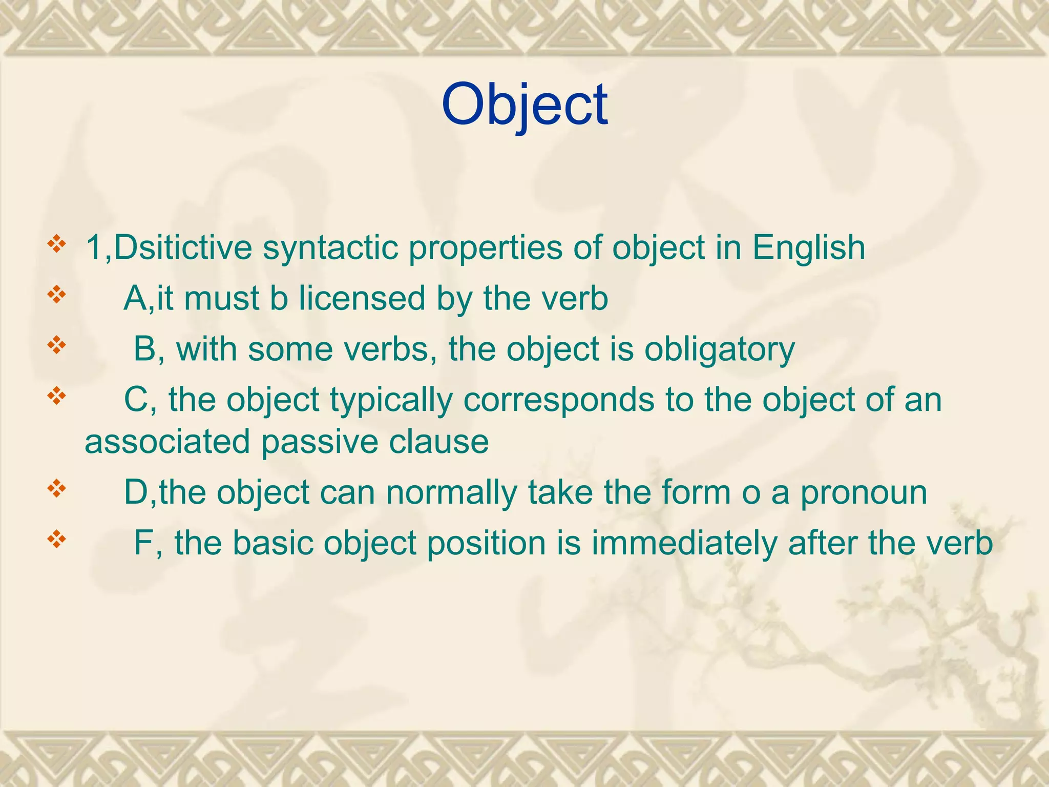 Clause structure, complements and adjuncts | PPT