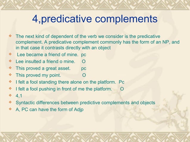 Clause structure, complements and adjuncts | PPT