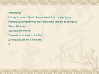 Clause structure, complements and adjuncts | PPT