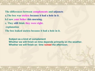 Clause structure, complements and adjuncts | PPT