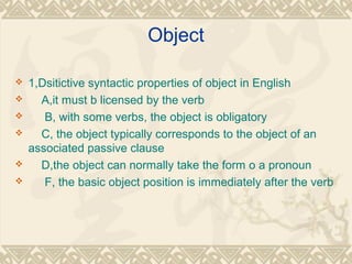 Clause structure, complements and adjuncts | PPT