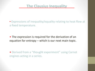 Clausius inequality and entropy | PPT