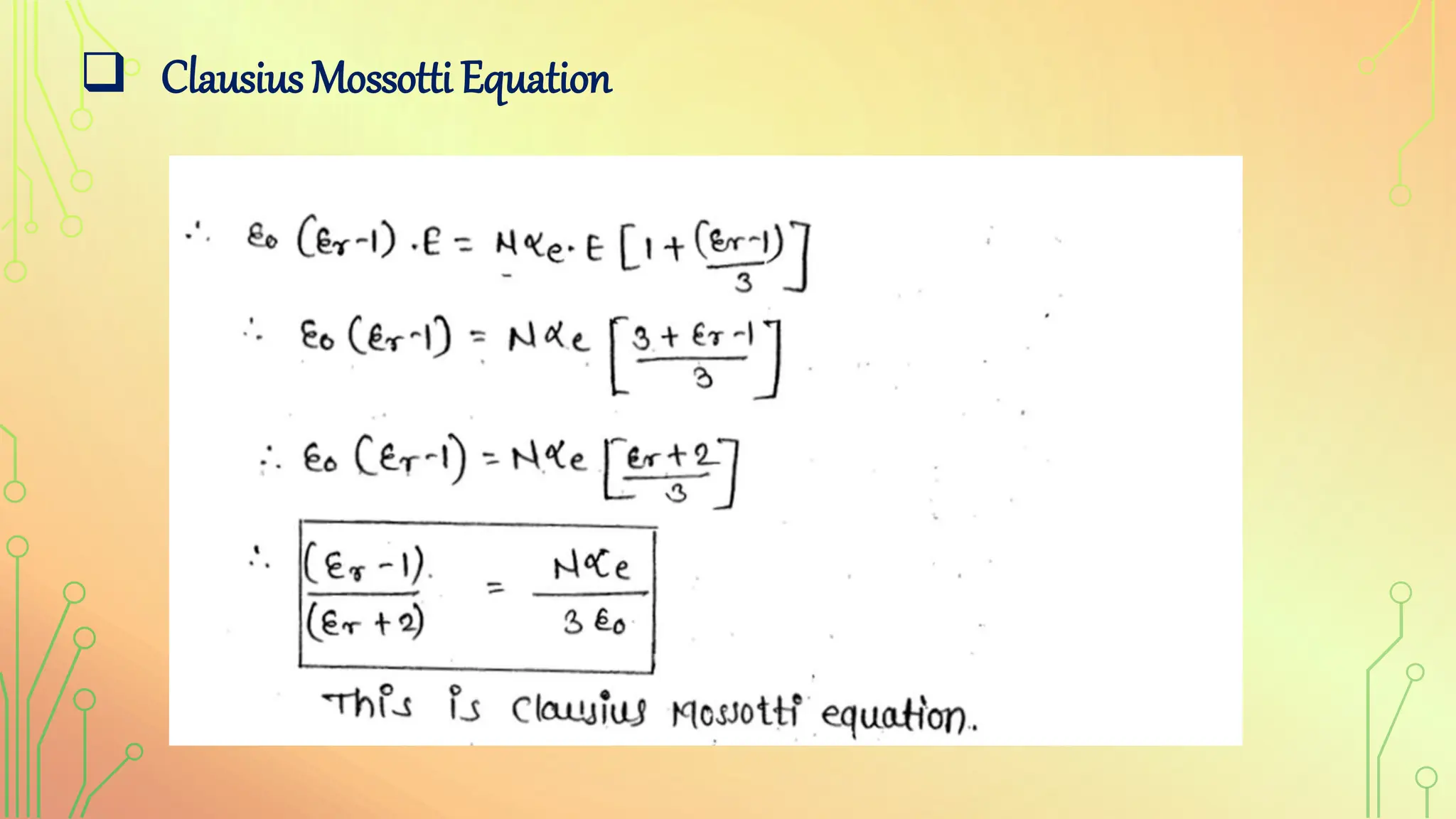 Clausius Mossotti Equation.pptx