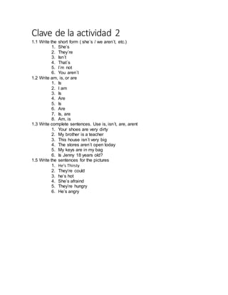 Clave de la actividad 2 | PDF