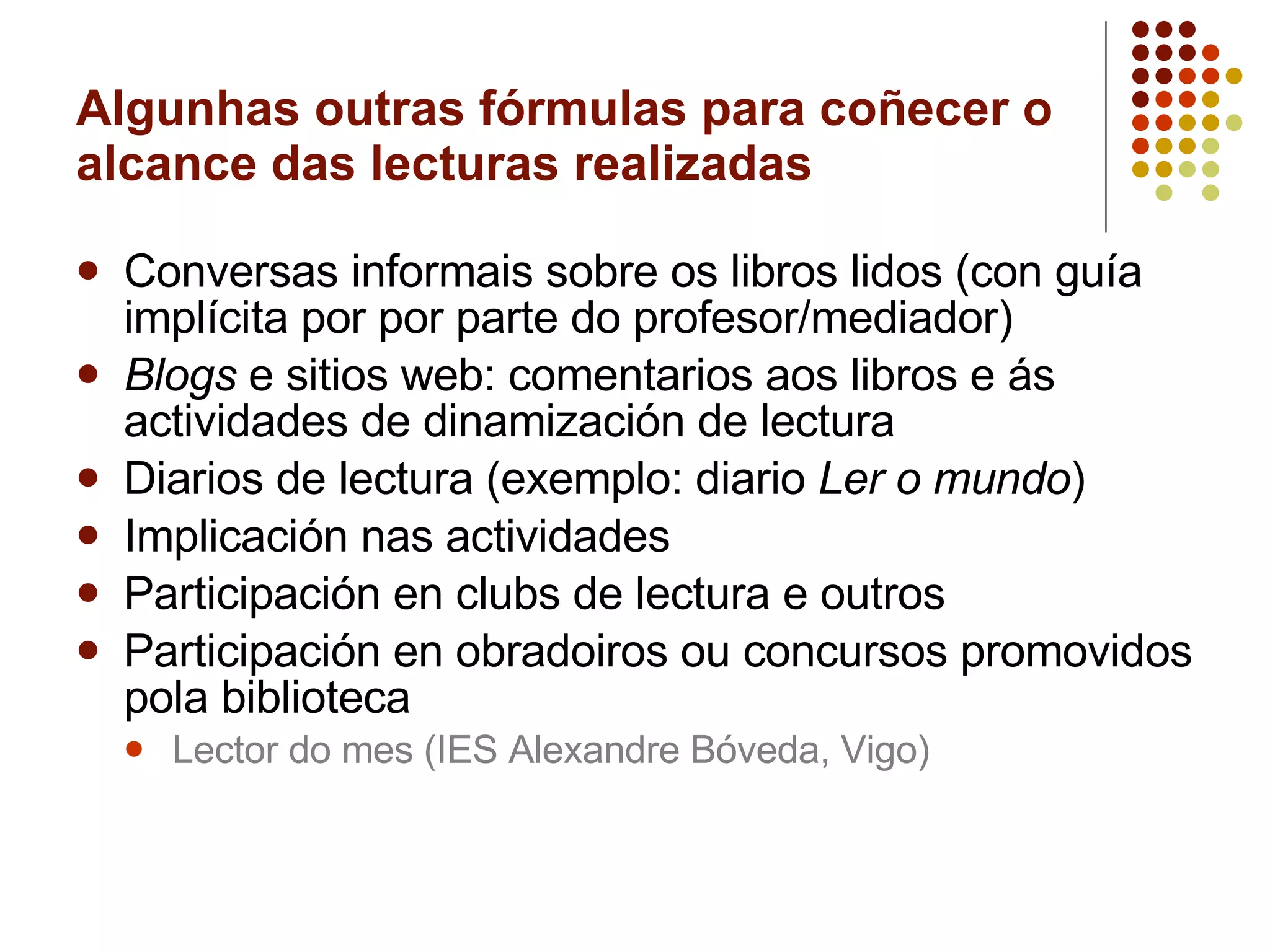 Claves para gañar lectoras e lectores | PPT