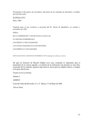 Claves mayores y claviculas del rey salomoni eliphas levi | PDF