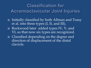 Clavicle fractures&acromio clavicular joint injuries | PPTX