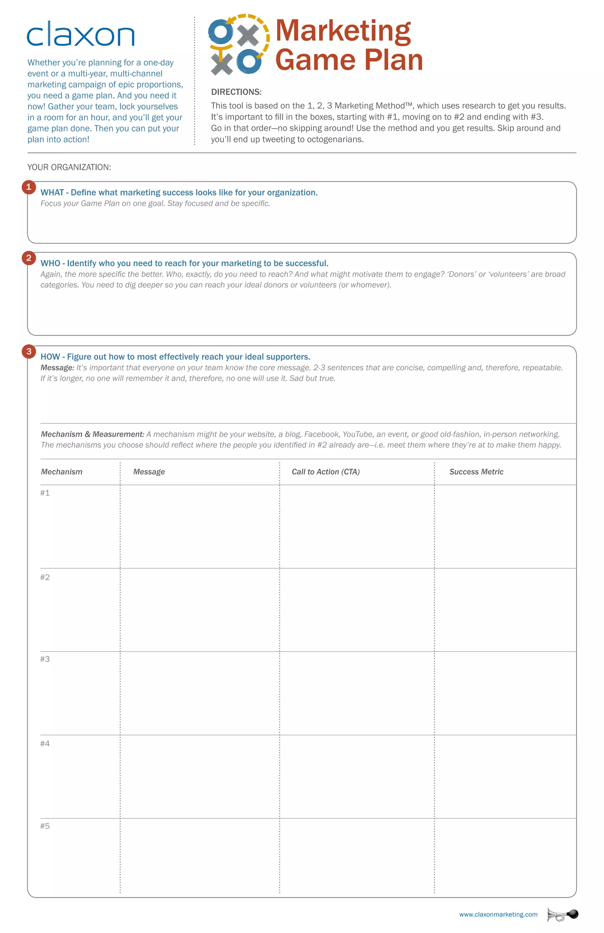 Marketing Game Plan | PDF | Marketing and Advertising | Business