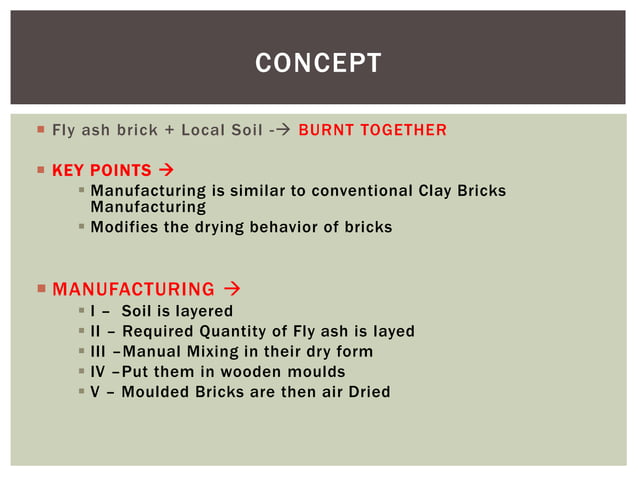 Clay Fly Ash Bricks | PPTX