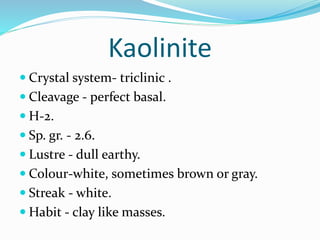 Clay,kyanite,sillimanite in economic geology | PPT