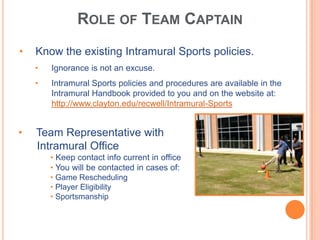 Clayton State University - Intramural Sports Rules Presentation | PPT