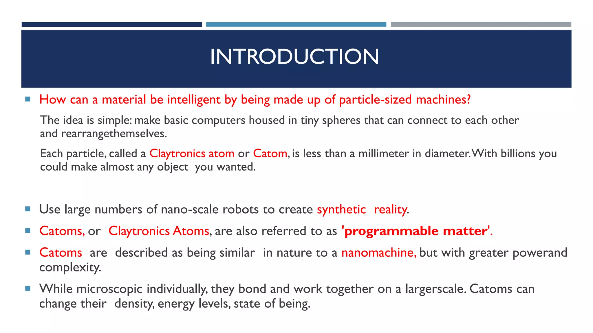 Claytronics | Programmable Matter | PPT | PDF