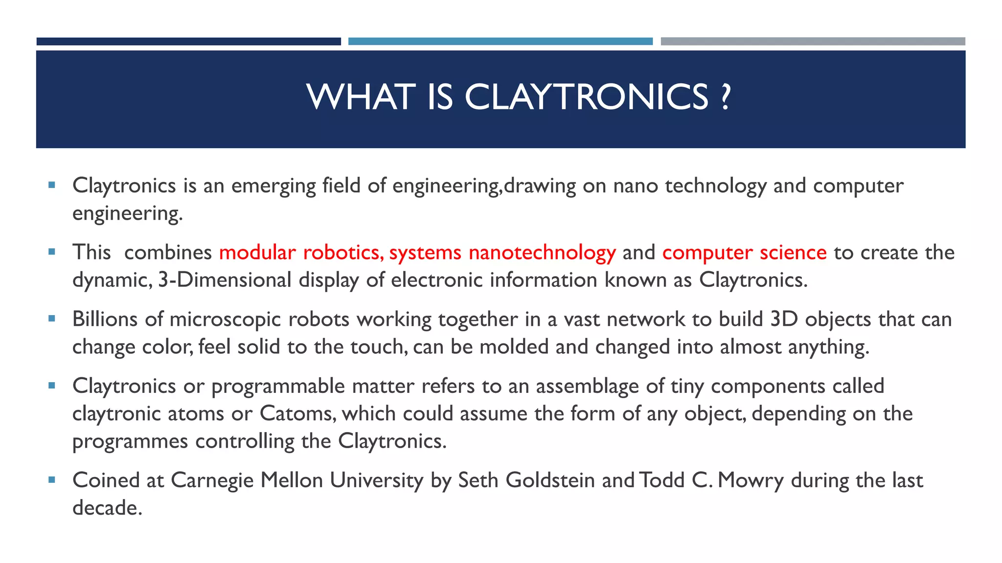 Claytronics | Programmable Matter | PPT | PDF
