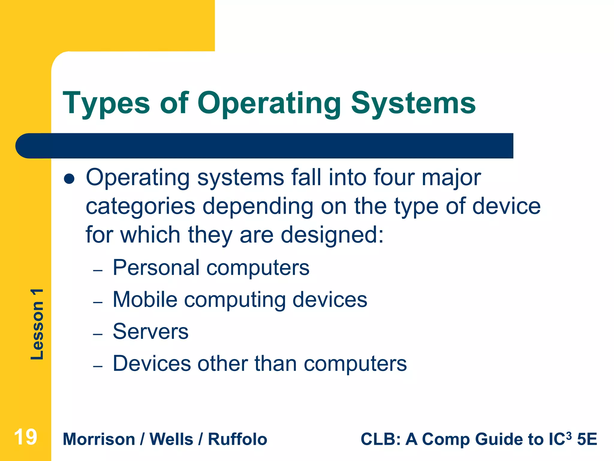 Computer Literacy Lesson 1: Computer and Operating Systems | PPTX