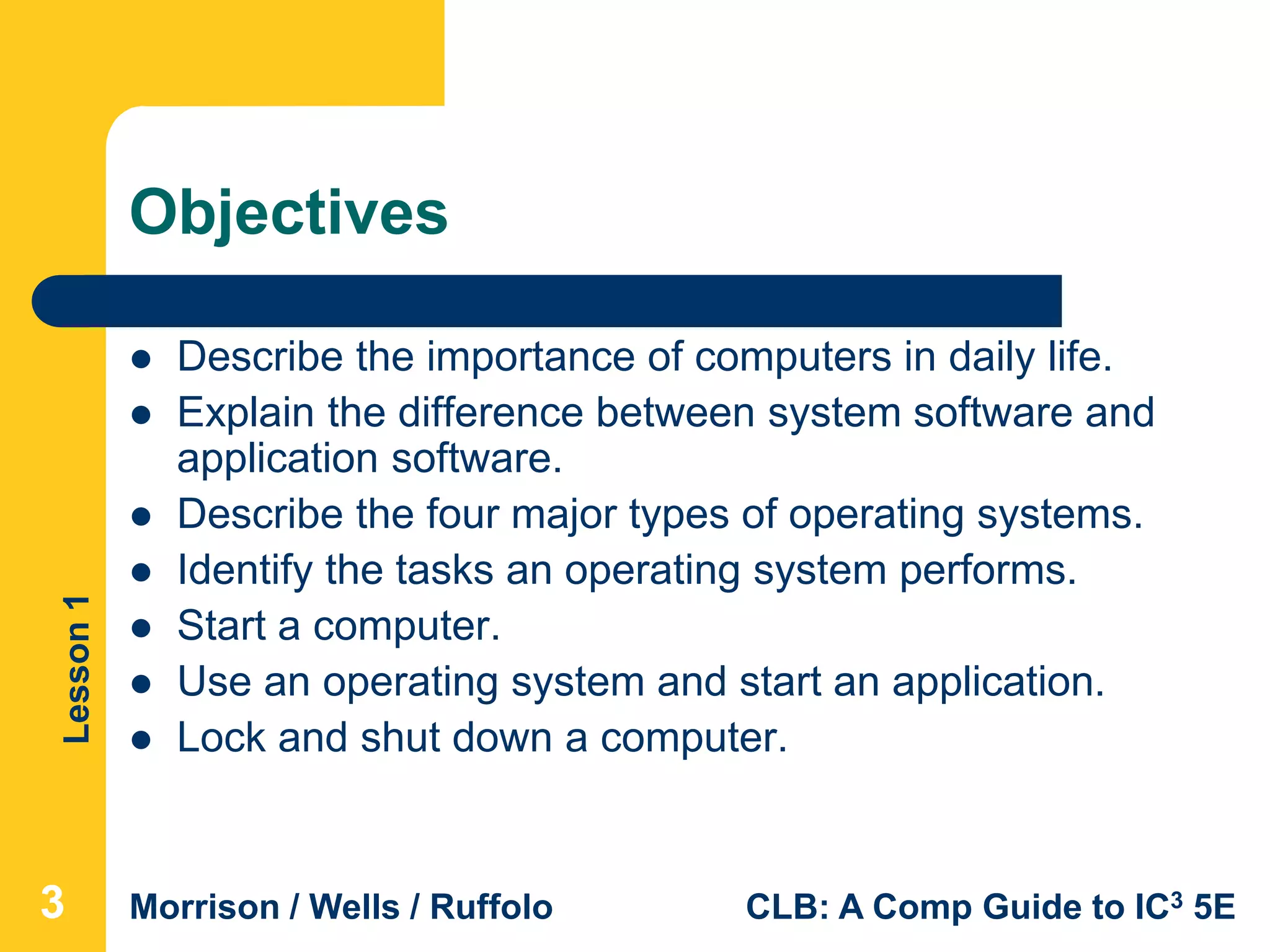 Computer Literacy Lesson 1: Computer and Operating Systems | PPTX